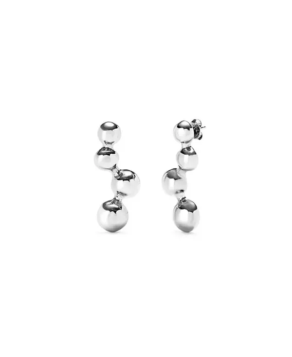 UNODE50 Drop Earrings With Bubble Beads - Silver