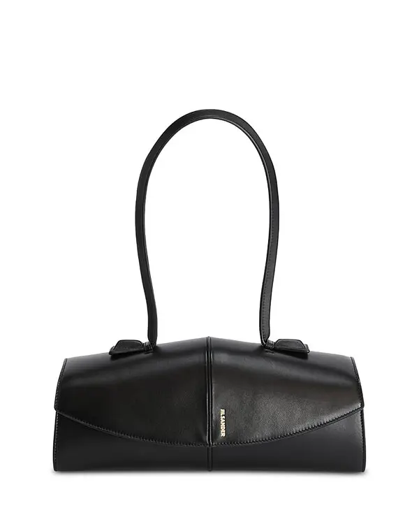 JIL SANDER Linea Small Leather Shoulder Bag - Black