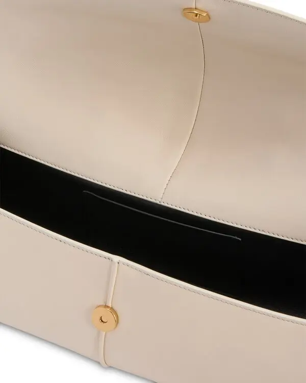 JIL SANDER Linea Small Leather Shoulder Bag - Eggshell