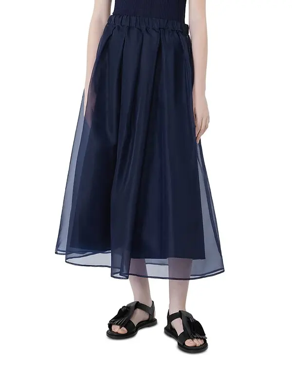 Max Mara Wkdvisino Flared Skirt - Navy