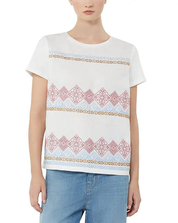 Max Mara Embroidered Tee - White