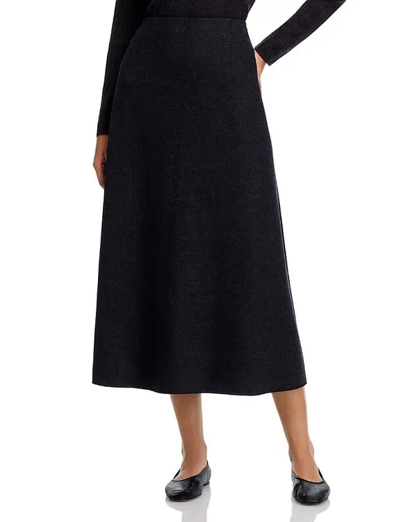 Eileen Fisher A-line Wool Skirt - Charcoal