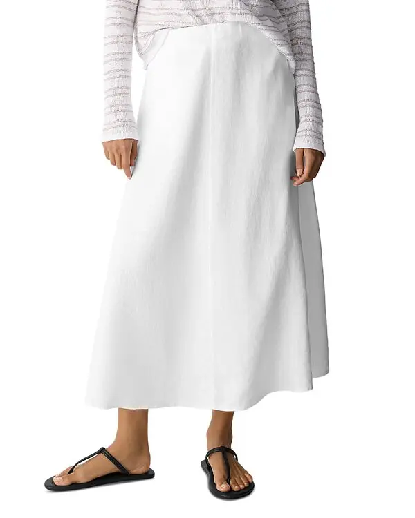 Eileen Fisher Linen Full Skirt - White
