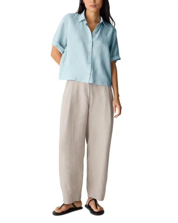 Eileen Fisher Classic Collar Linen Shirt - Breeze