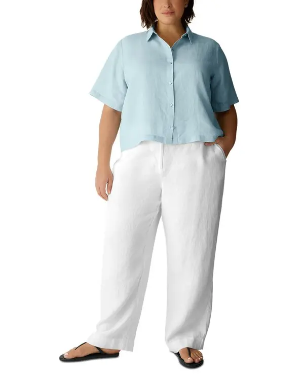 Eileen Fisher Classic Collar Linen Shirt - Breeze
