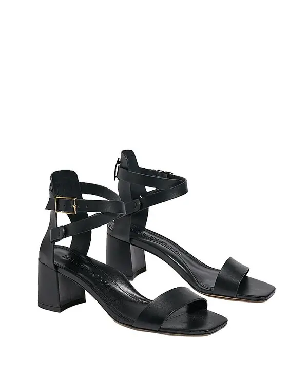 Marion Parke Nappa Brett Block Heel Sandal - Black