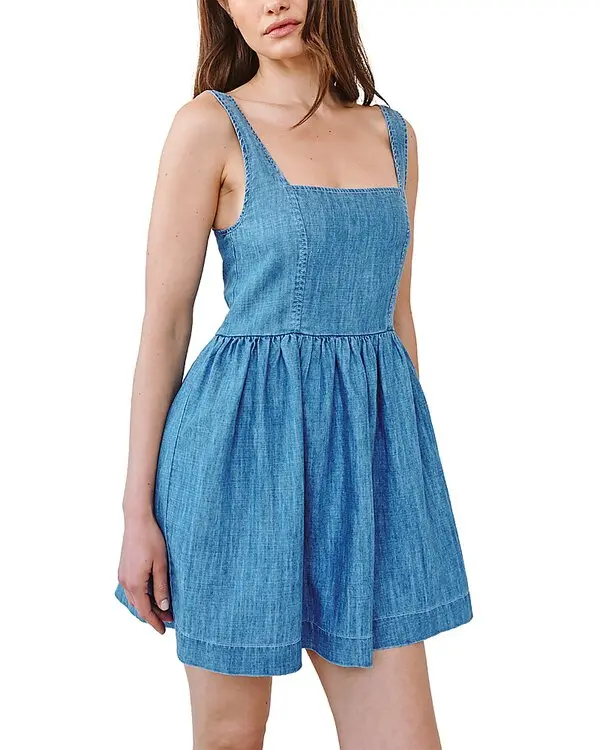 Bella Dahl Fit And Flare Mini Dress - Island Blue Wash