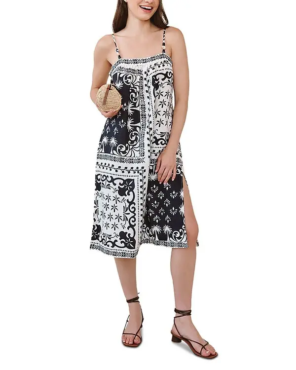 Bella Dahl Spaghetti Strap Midi Dress - Tropical Bandana Print