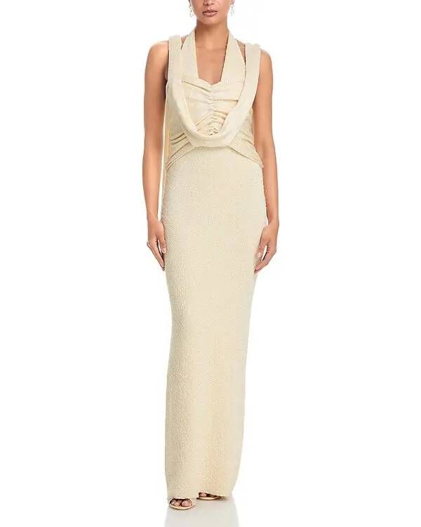 AYA MUSE Sereia Halter Maxi Dress - Buttercream