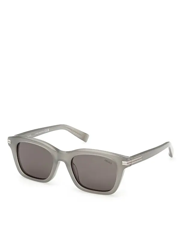 Zegna Geometric Sunglasses, 54mm - Grey