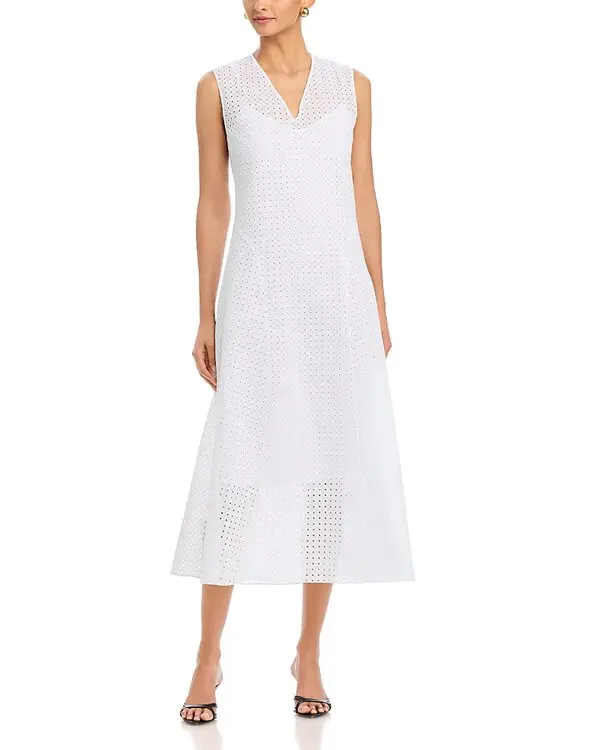 Theory Embroidered Midi Dress - White