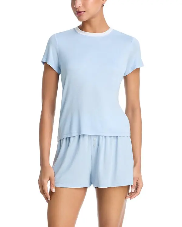 Aqua Great Escape Tee & Shorts Pajama Set - Mist