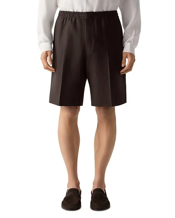 Zegna Oasi Lino Shorts - Dark Brown