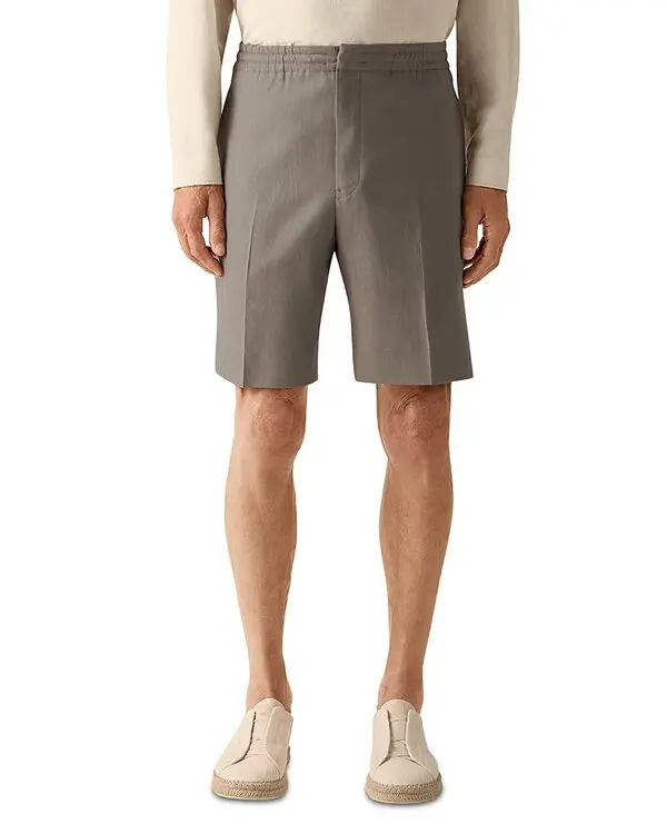 Zegna Oasi Lino Shorts - Dark Taupe