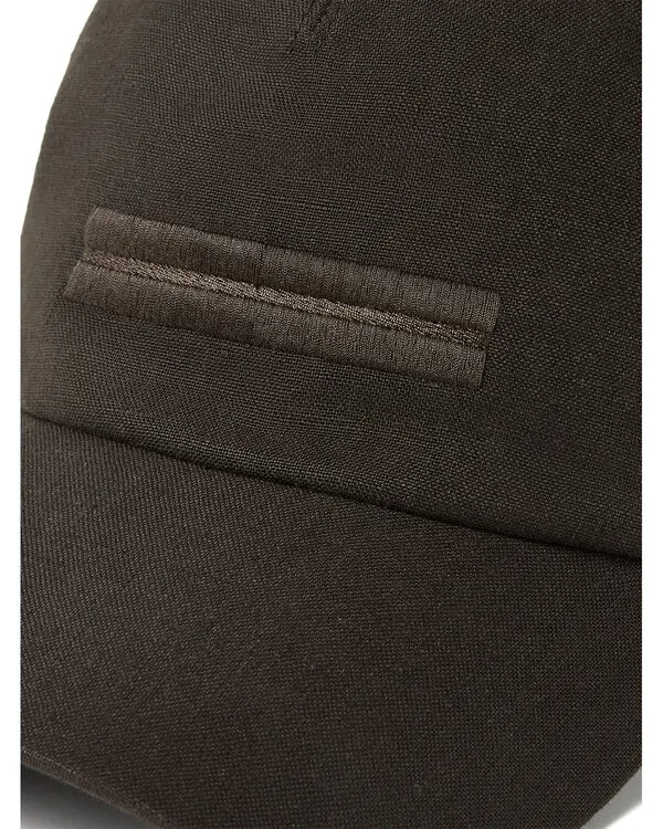 Zegna Linen Baseball Cap - Dark Brown