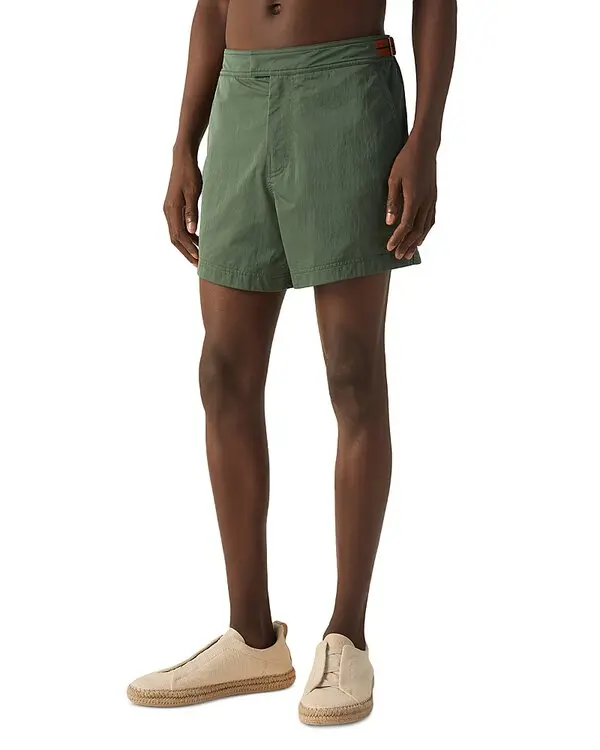 Zegna Road Brand Mark Rio Swim Trunks - Pine Green