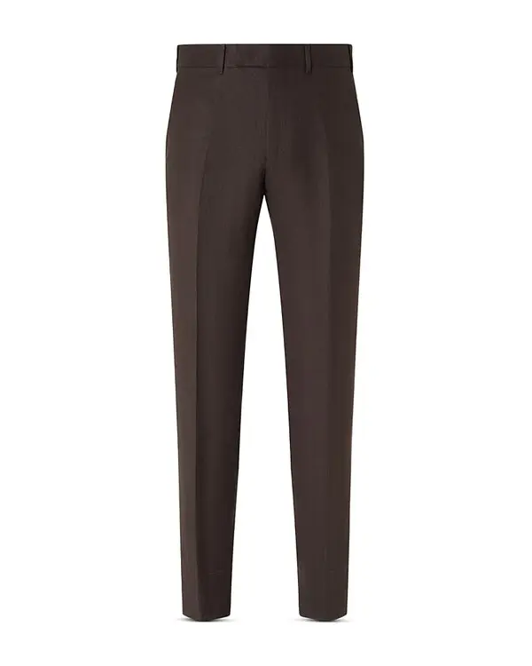 Zegna Oasi Lino Flower Pants - Dark Brown