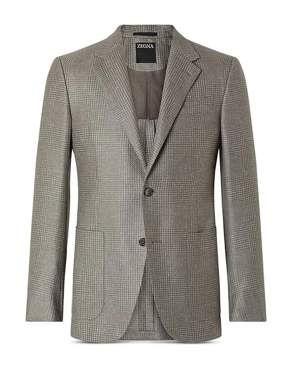 Zegna Linen, Cashmere, And Silk Jacket - Grey/white