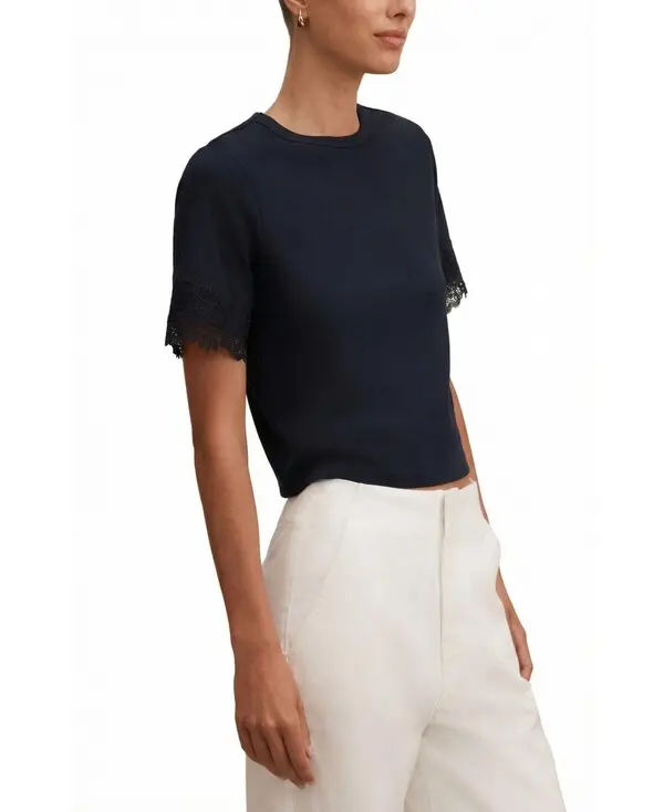 EVER NEW Rosemary Lace Trimmed Tee