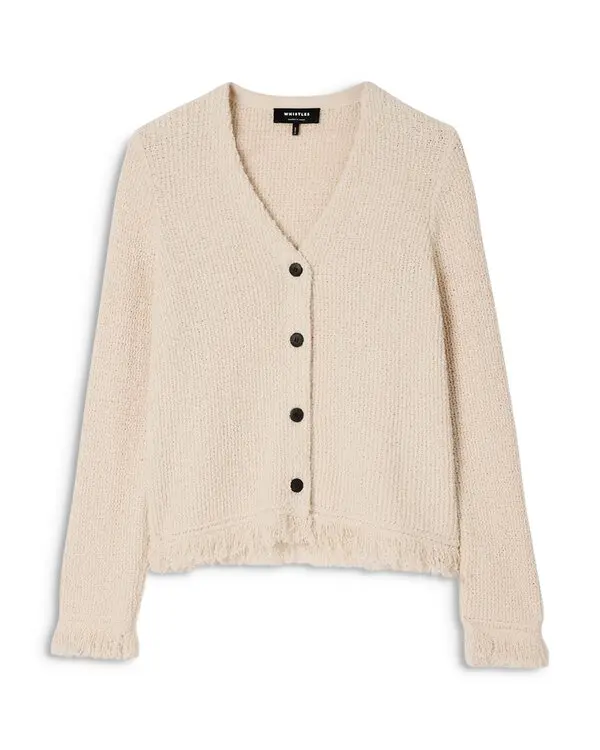Whistles Cotton-blend Boucle Cardigan