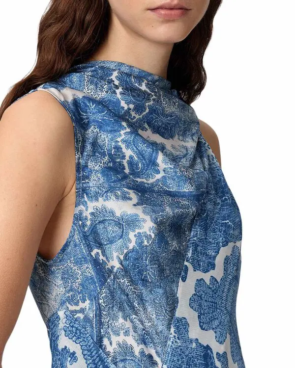 ALLSAINTS Prue Dress Printed Asymmetrical Maxi Dress - Joanne Blue