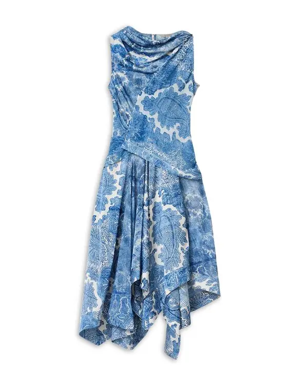 ALLSAINTS Prue Dress Printed Asymmetrical Maxi Dress - Joanne Blue