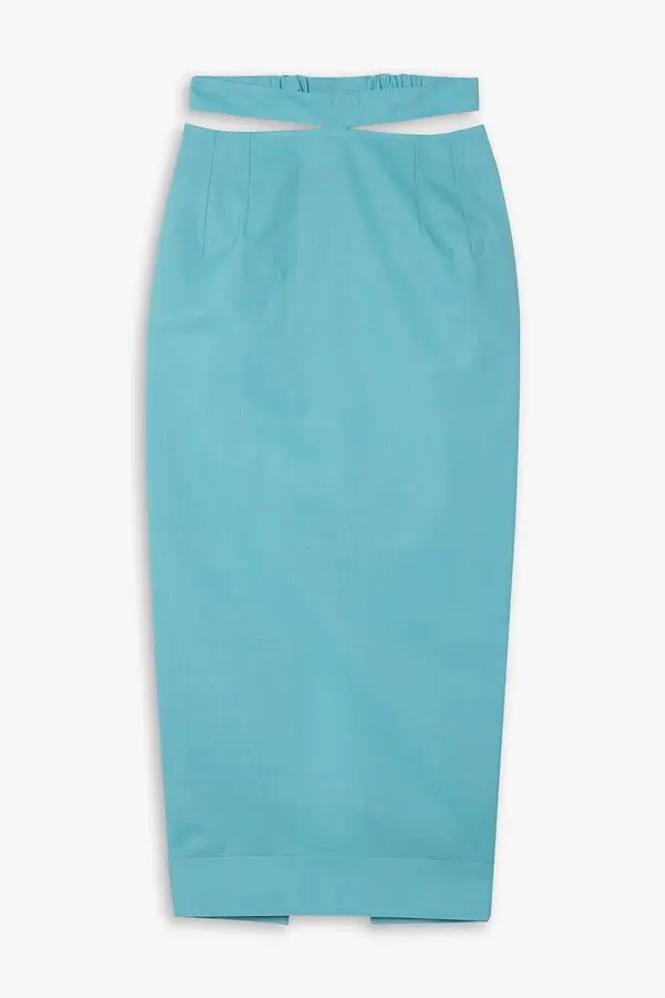 Jacquemus Valerie Cutout Wool Midi Skirt - Turquoise