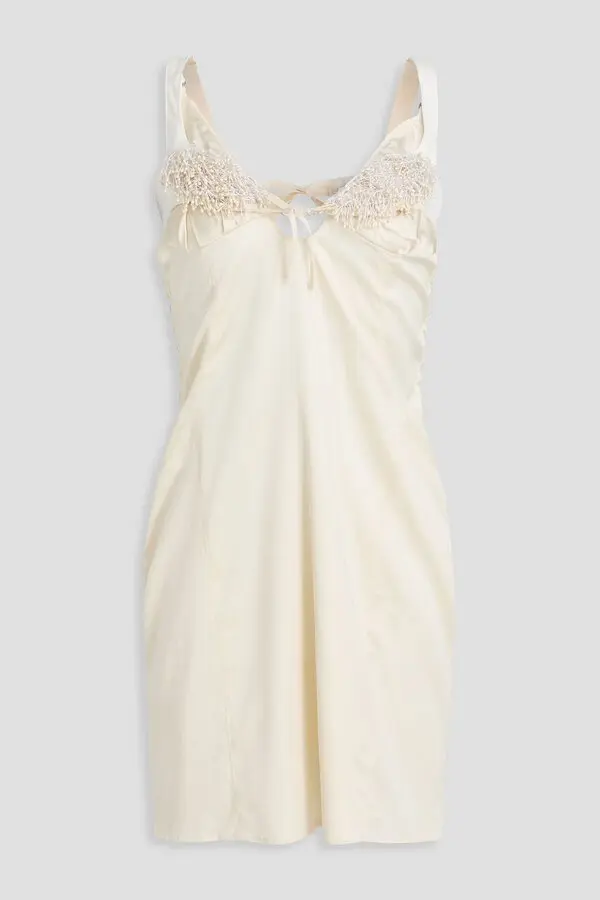 Jacquemus Ciceri Embellished Satintwill Mini Dress - Ivory