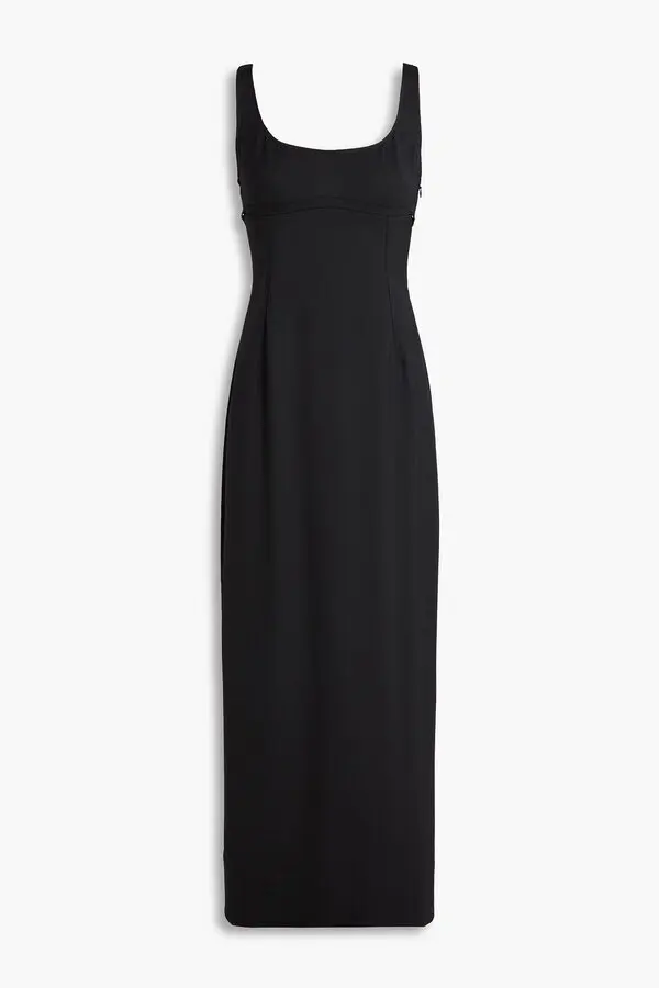Jacquemus Valdu Cutout Wool-blend Twill Maxi Dress - Black