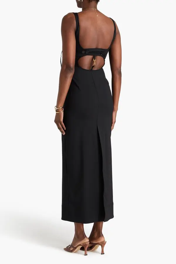 Jacquemus Valdu Cutout Wool-blend Twill Maxi Dress - Black