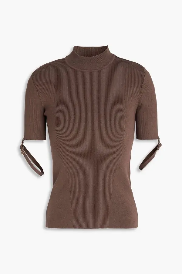 Jacquemus Torre Ribbed-knit Turtleneck Top - Brown