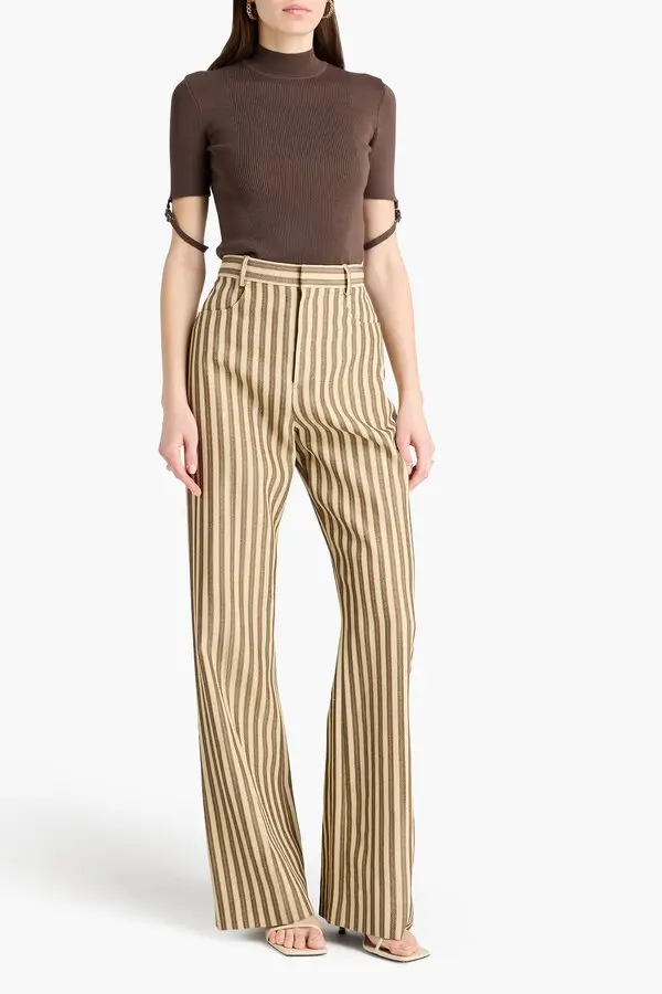 Jacquemus Torre Ribbed-knit Turtleneck Top - Brown