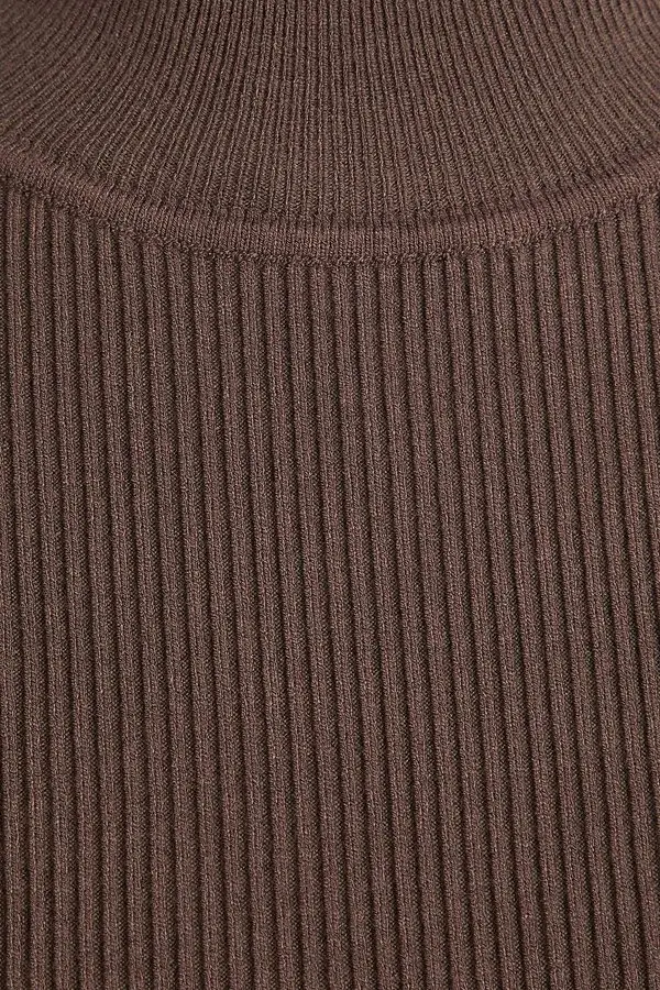 Jacquemus Torre Ribbed-knit Turtleneck Top - Brown