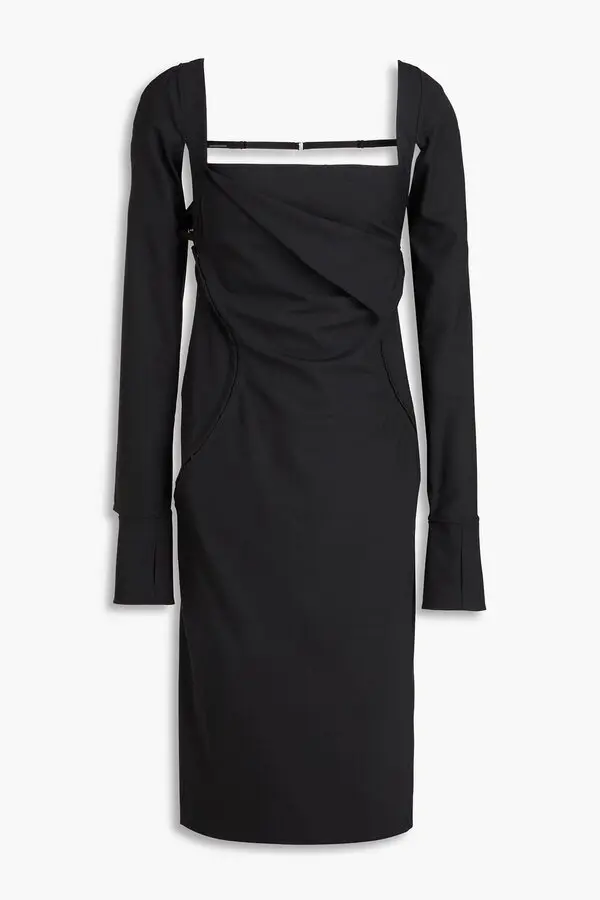 Jacquemus Cerro Draped Wool-blend Dress - Black