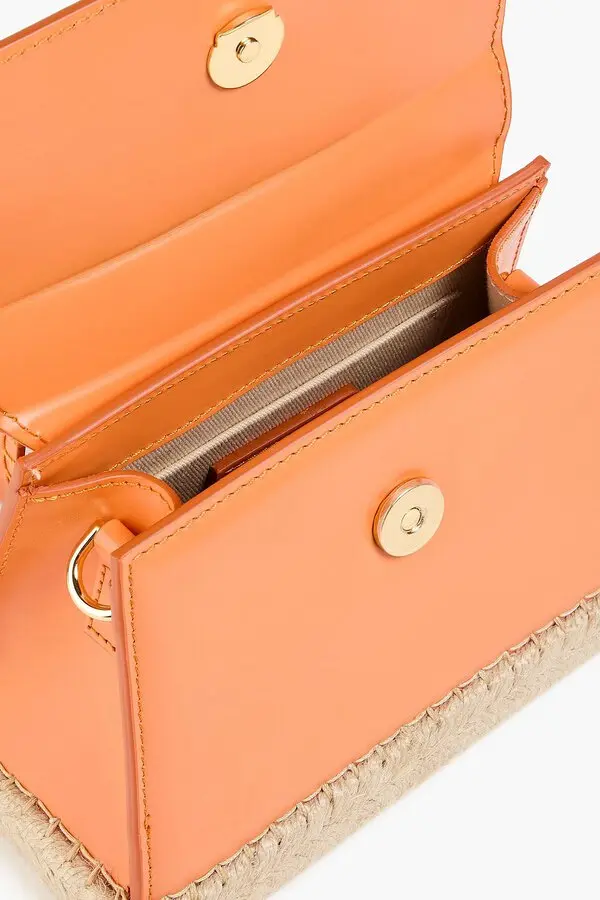 Jacquemus Le Chiquito Moyen Jute-trimmed Leather Tote - Orange