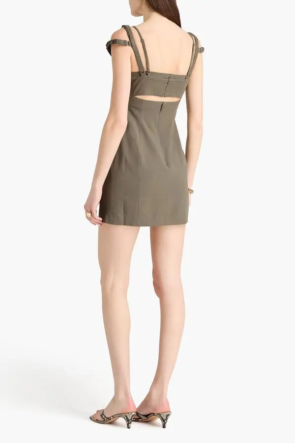 Jacquemus Kibo Cutout Woven Mini Dress - Army Green