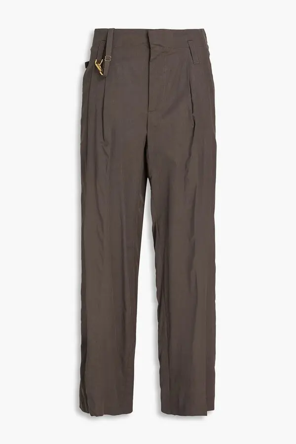 Jacquemus Nottie Pleated Wide-leg Pants - Dark Brown