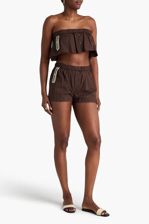 JACQUEMUS X TEKLA Strapless Cropped Top - Brown