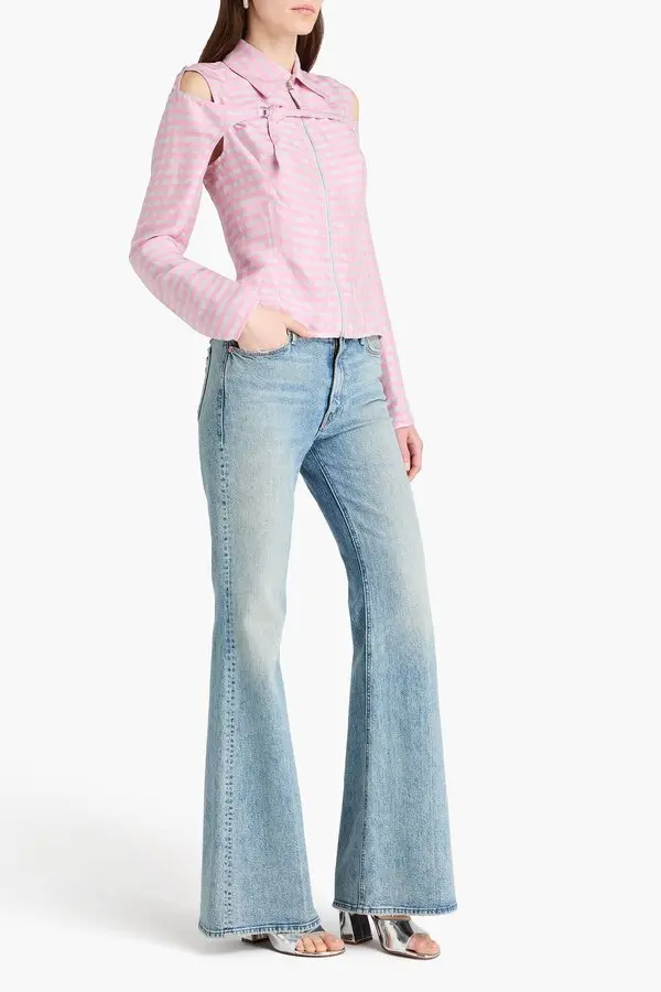 Jacquemus Morango Convertible Gingham Jacquard Top