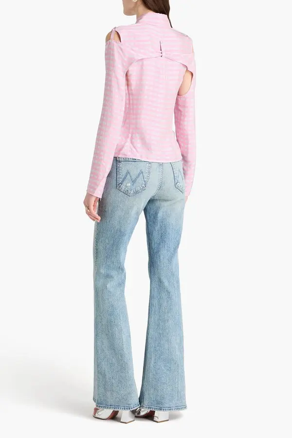 Jacquemus Morango Convertible Gingham Jacquard Top