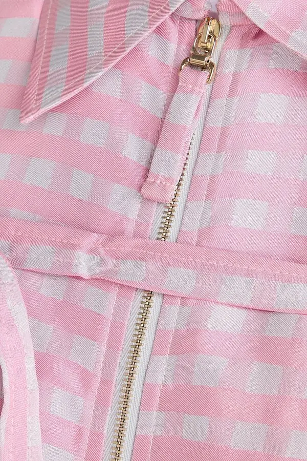 Jacquemus Morango Convertible Gingham Jacquard Top