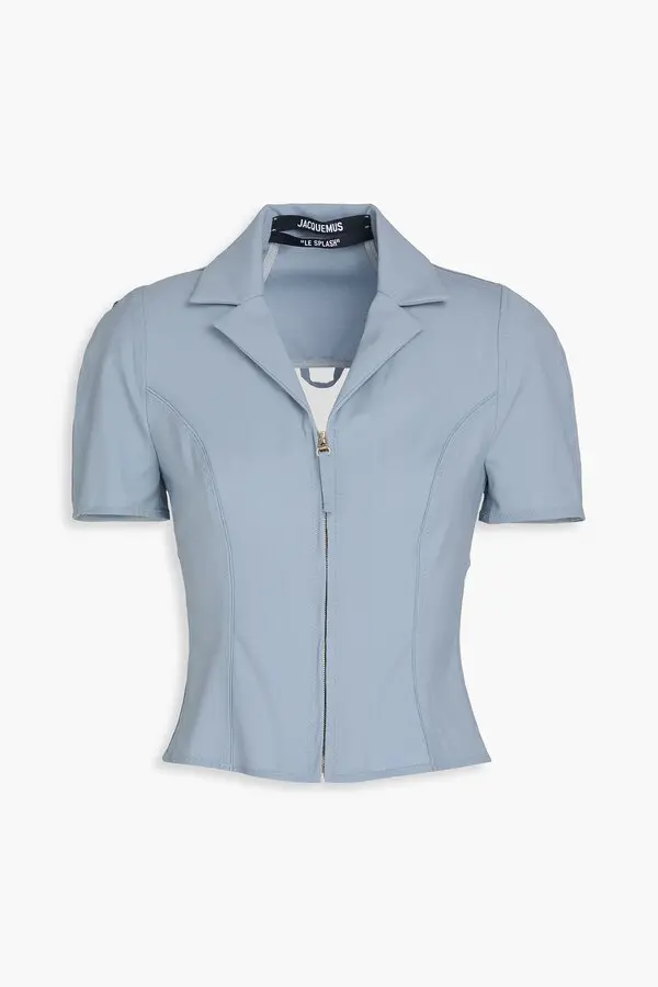 Jacquemus Wool-blend Shirt With Cutout - Light Blue
