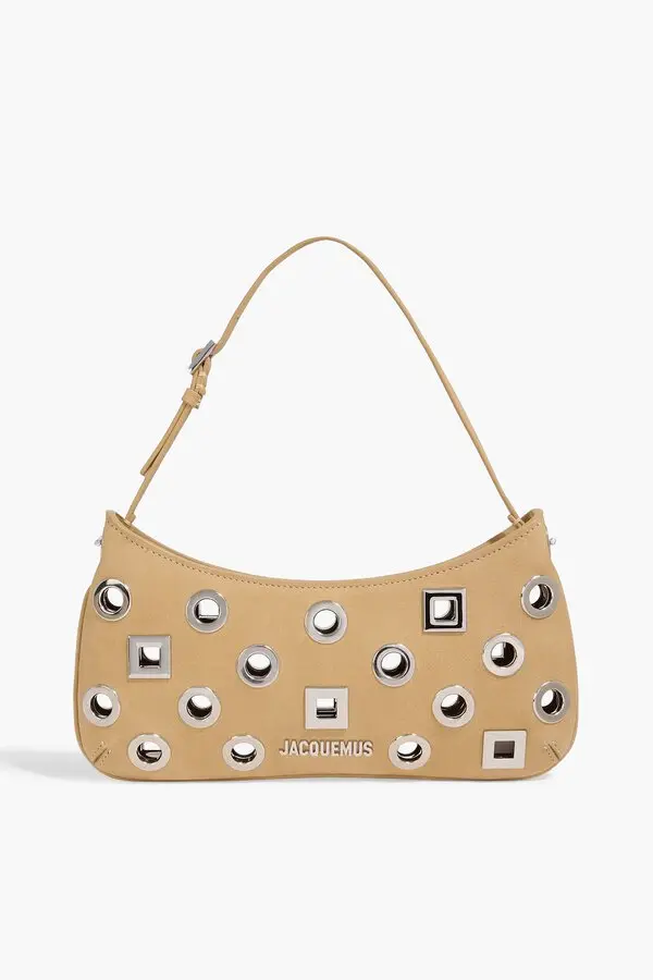 Jacquemus Le Bisou Rond Carré Eyelet-embellished Shoulder Bag - Beige