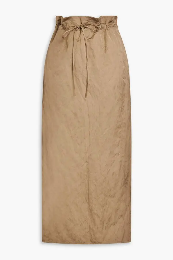 Jacquemus La Montagne Crinkled Satin-crepe Midi Skirt - Sand
