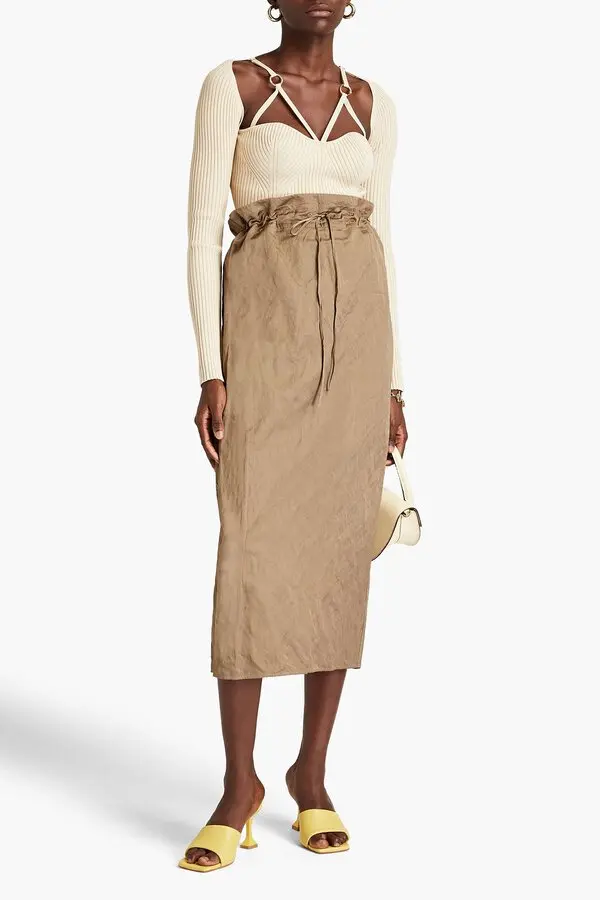 Jacquemus La Montagne Crinkled Satin-crepe Midi Skirt