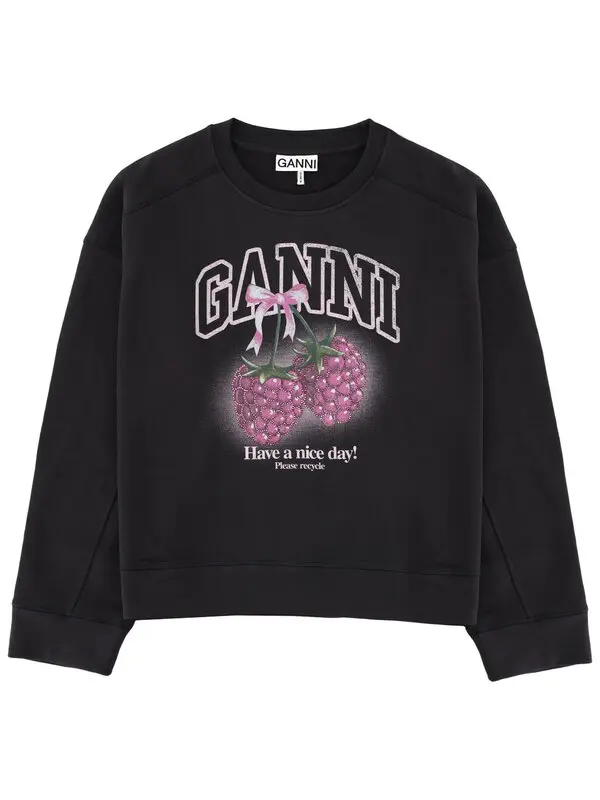 GANNI Felpa Raspberry - Grey