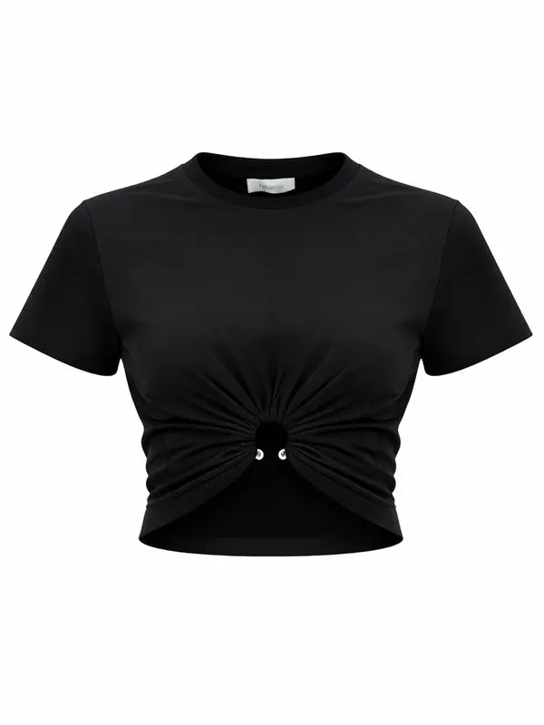 Rabanne Cropped T-shirt - Black