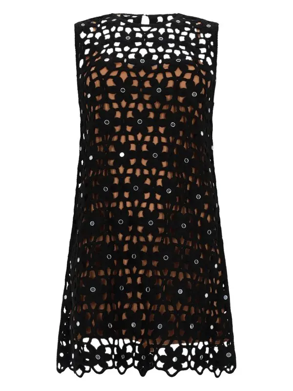 Michael Kors Crochet Mini Dress - Black