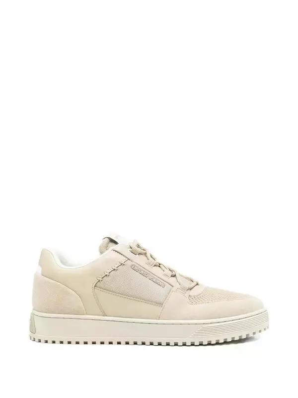 Emporio Armani Panelled Mesh-detail Sneakers - Neutrals