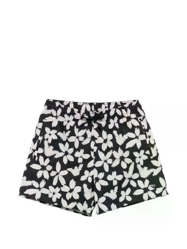 Emporio Armani Floral-print Swim Shorts - Blue